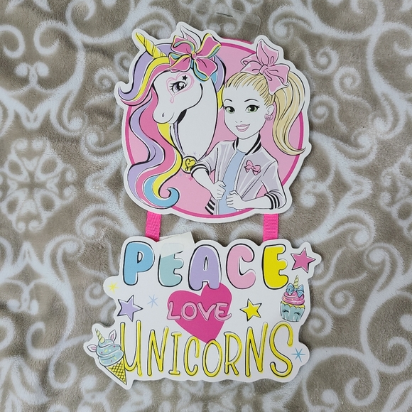 JoJo Siwa | Accents | Jojo Siwa Peace Love Unicorn Hanging Sign | Poshmark